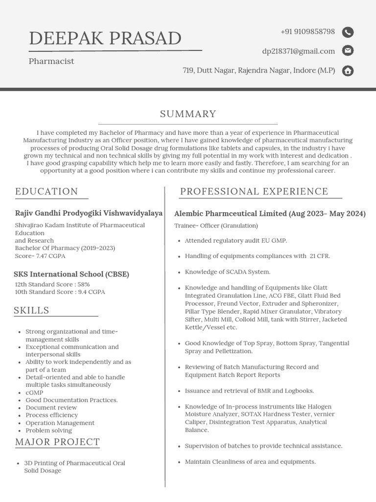 Deepak Prasad | PDF | Tablet (Pharmacy) | Pharmacy