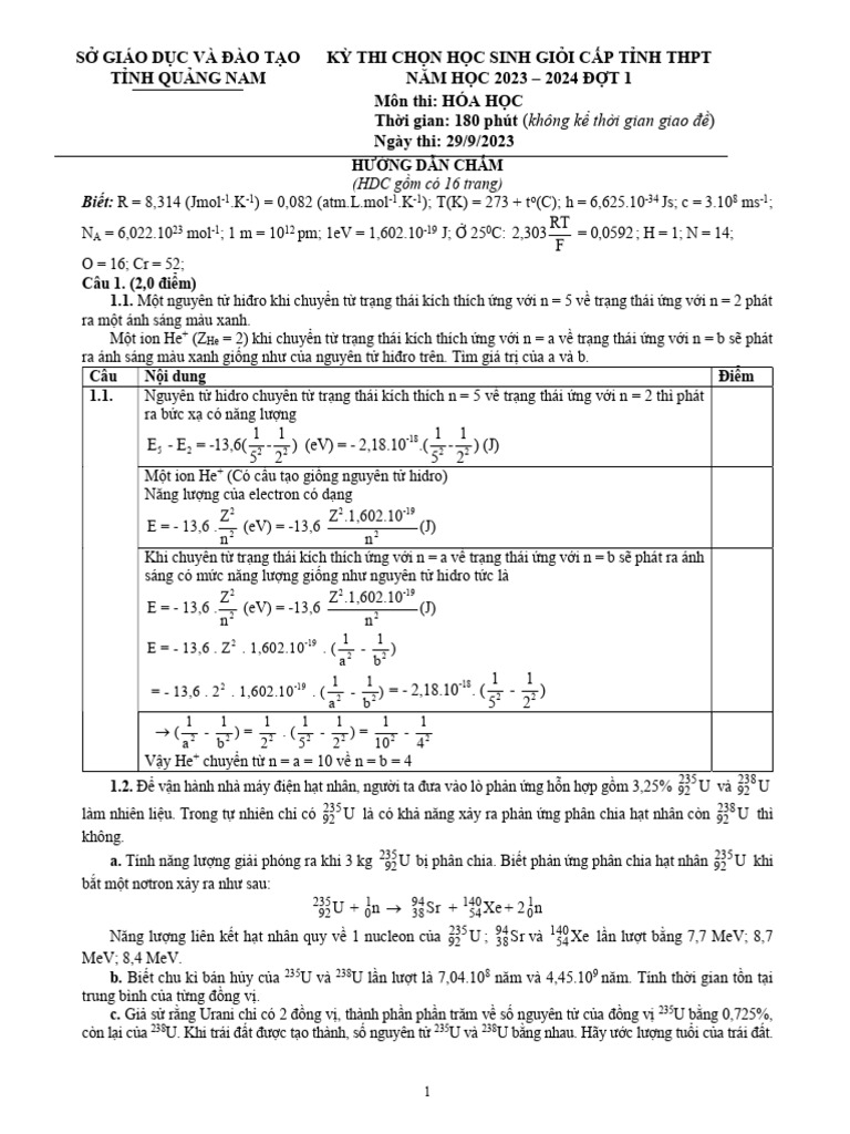 HDC - Hoa 12 Chuyen - 2023-2024 | PDF