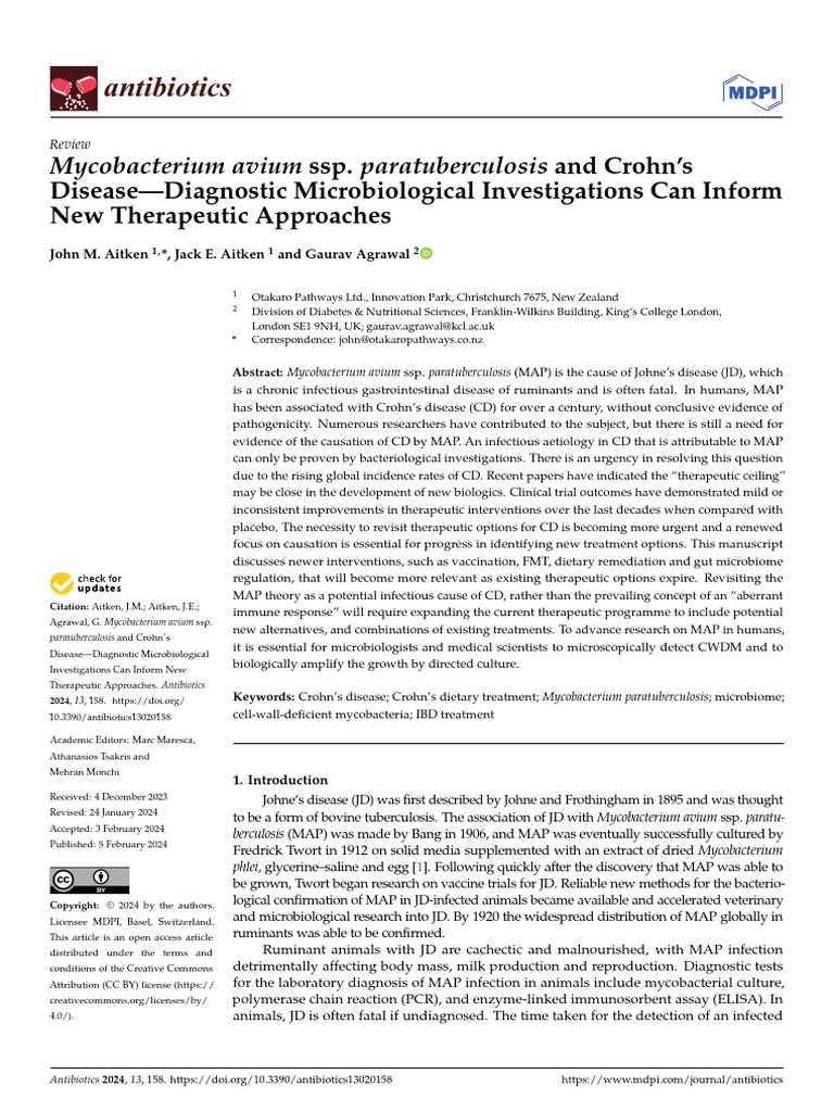 Mycobacterium avium ssp. paratuberculosis and Crohn’s | PDF | Bacteriophage | Mycobacterium