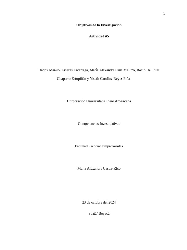 Objetivos de La Investigacion | PDF Objetivos de La Investigacion | PDF