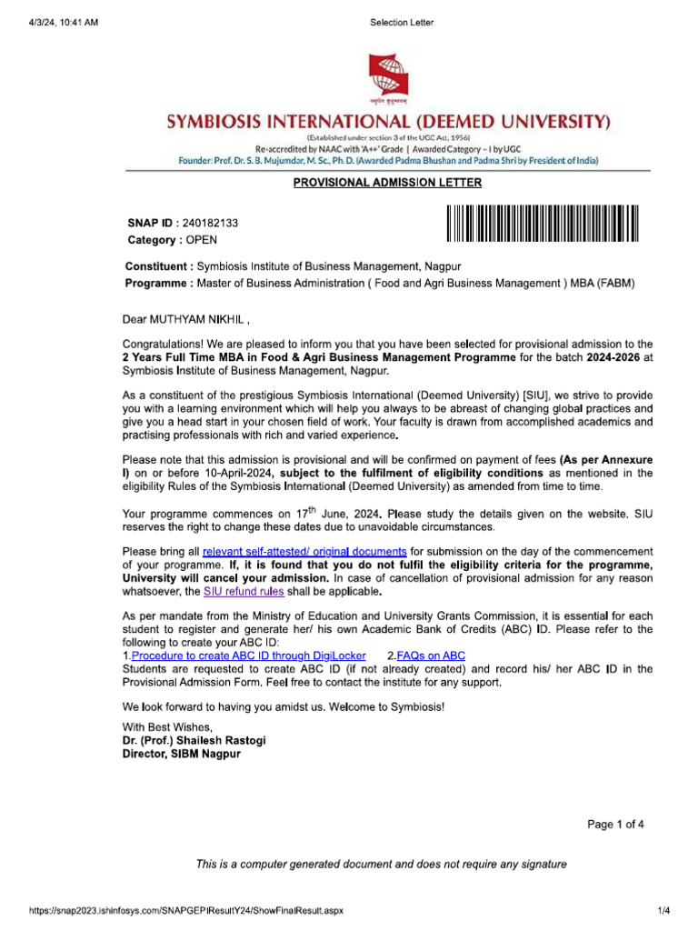 Call Letter | PDF
