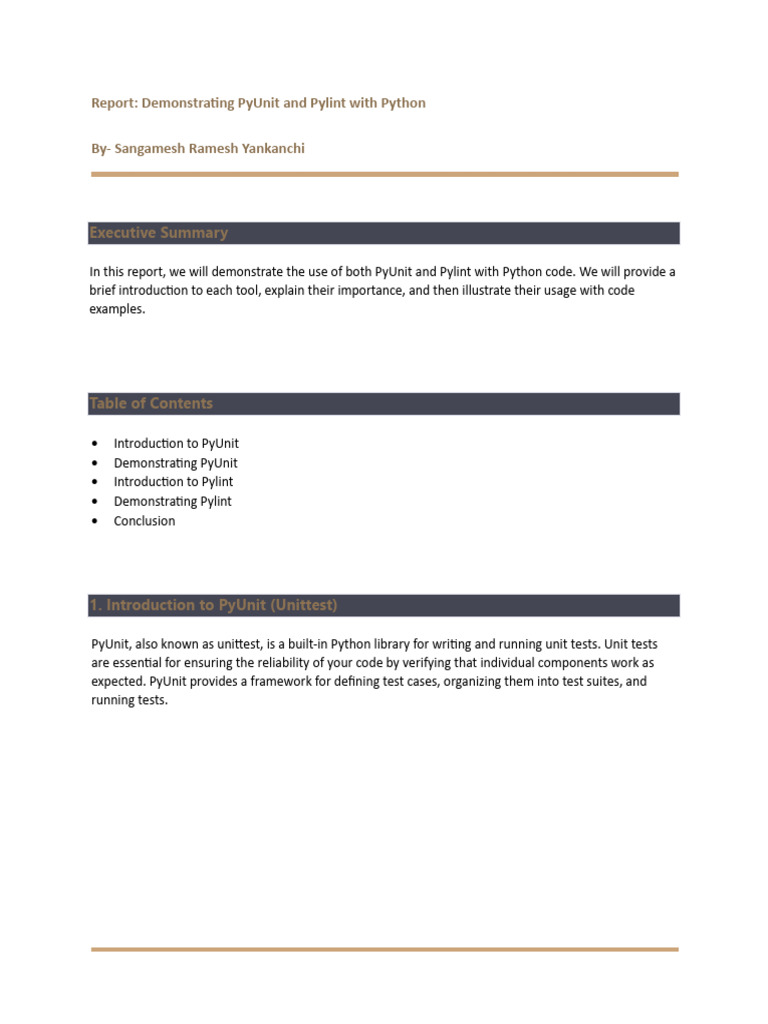 Python Testing & Analysis Guide | PDF | Business | Computers