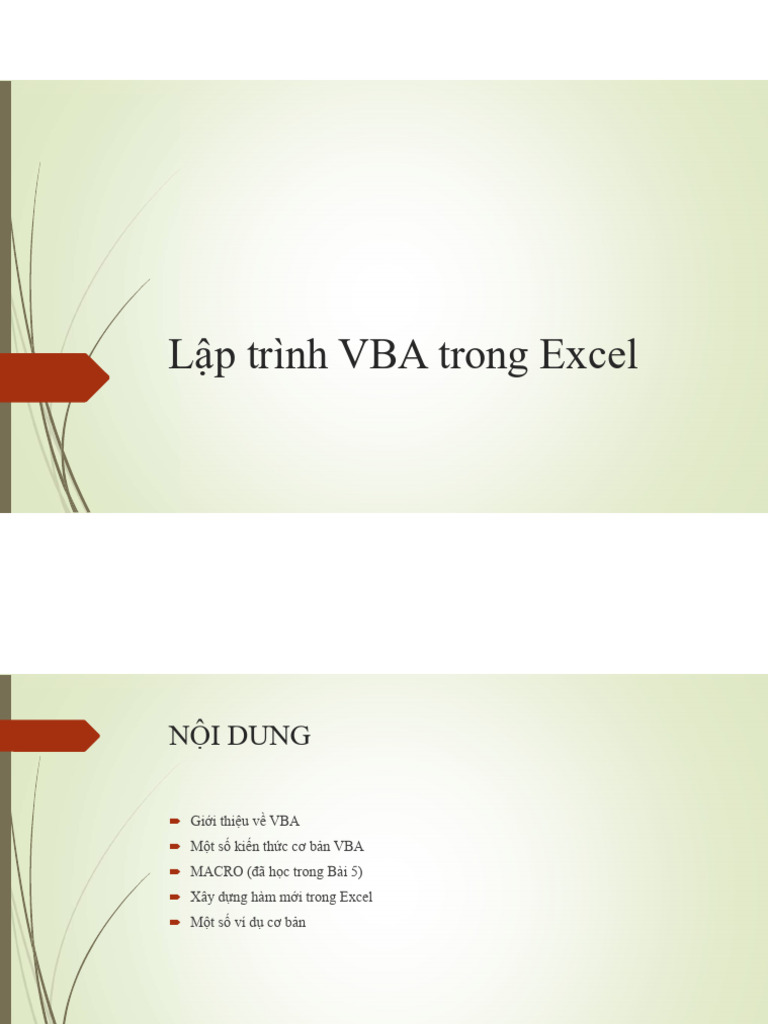 Slide 6_VBA trong Excel | PDF