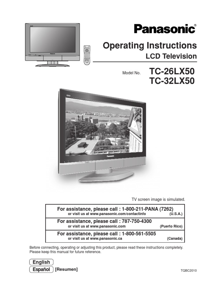 Manual Panasonic TV LCD | PDF | Hdmi | Set Top Box