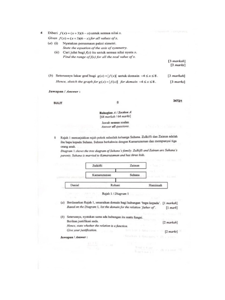 ADDMATH TINGKATAN 4 LATIHAN 2021 | PDF