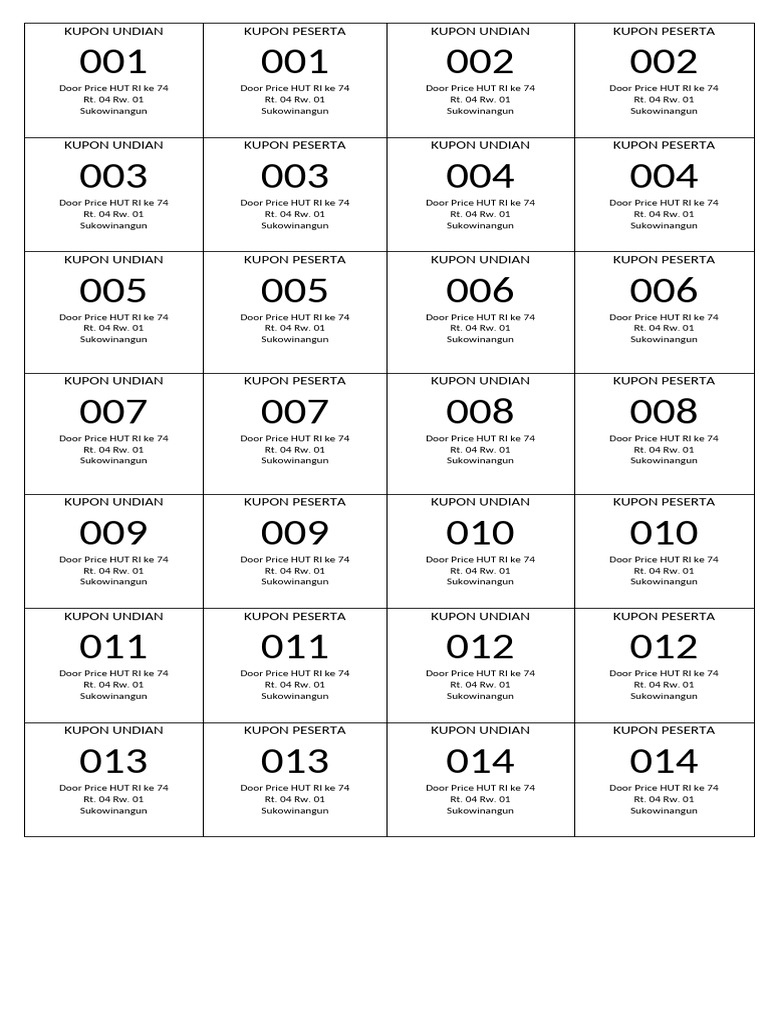 Kupon Undian | PDF