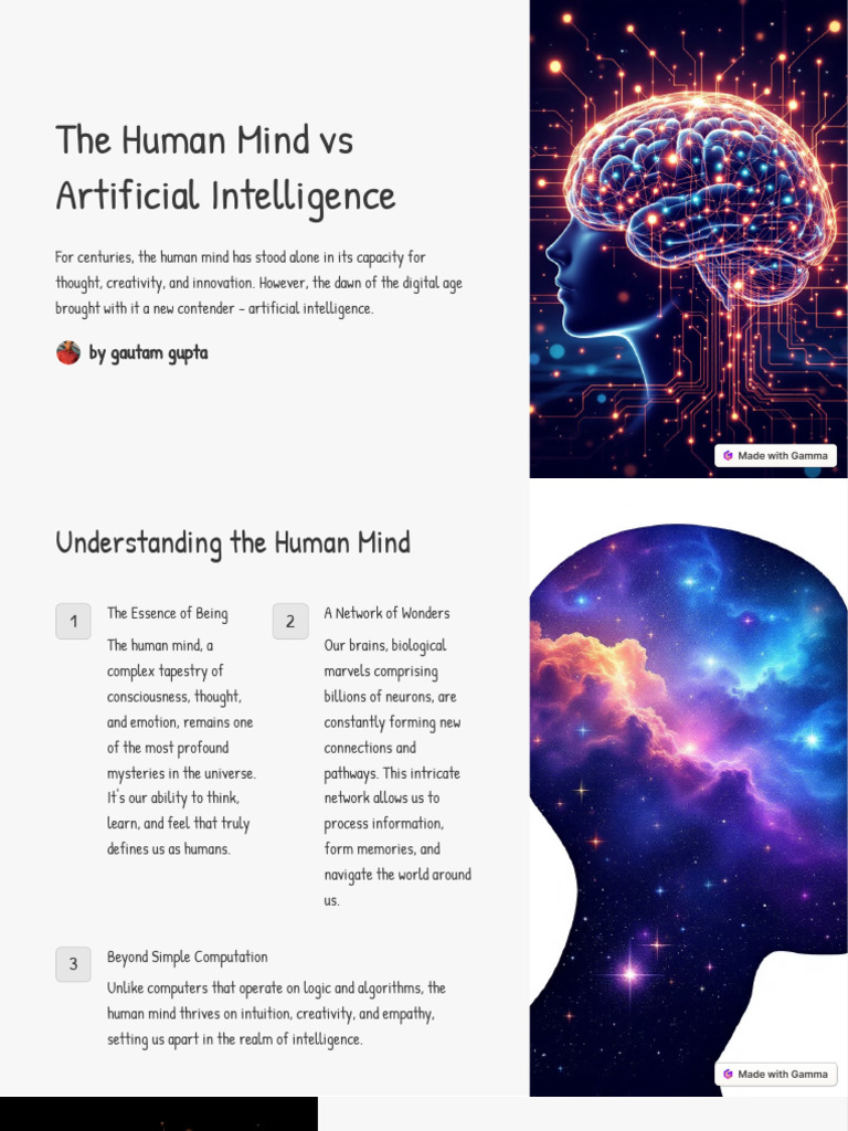 Human Mind vs AI: A Comparative Analysis | PDF | Intelligence (AI ...