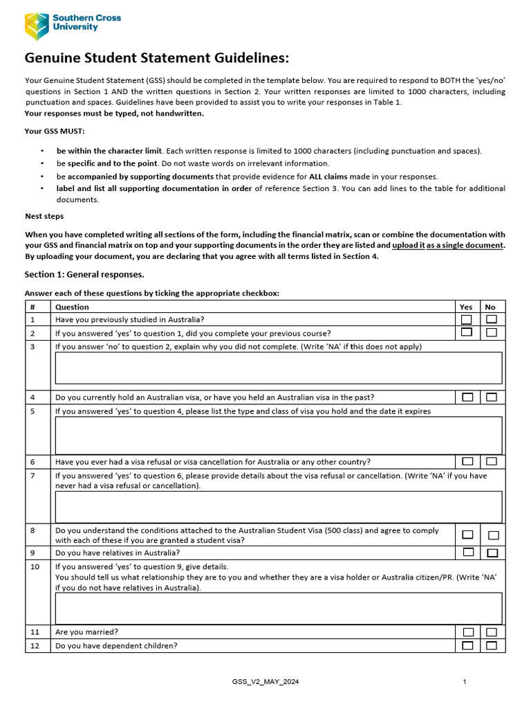 GSS Template Southern Cross University | PDF | Master Of Business ...
