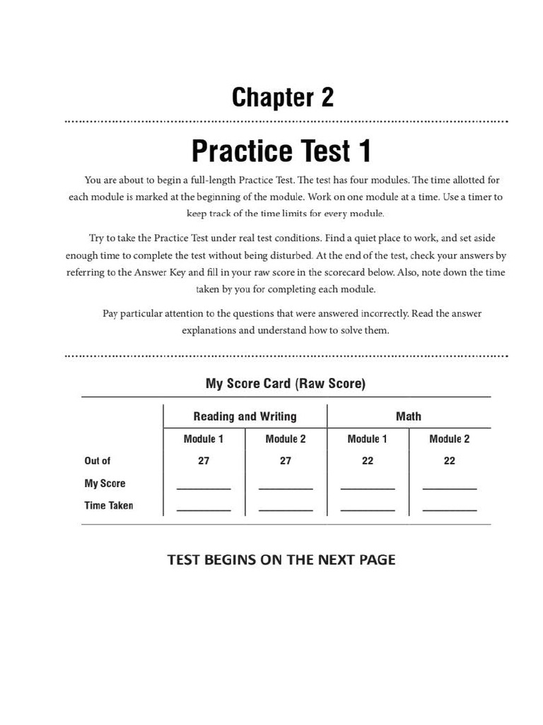 SAT Chapter 2 Full-Length Practice Test | PDF | Fruit | Multiple Choice