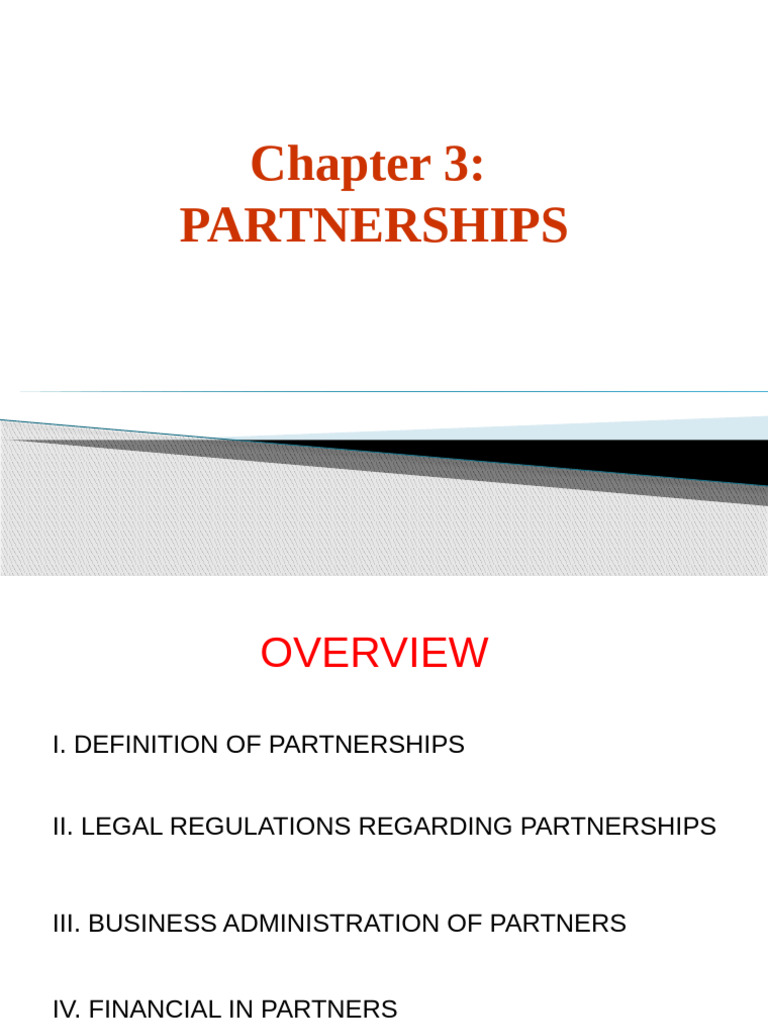 CHAPTER 3-PARTNERSHIP | PDF | Partnership | General Partnership