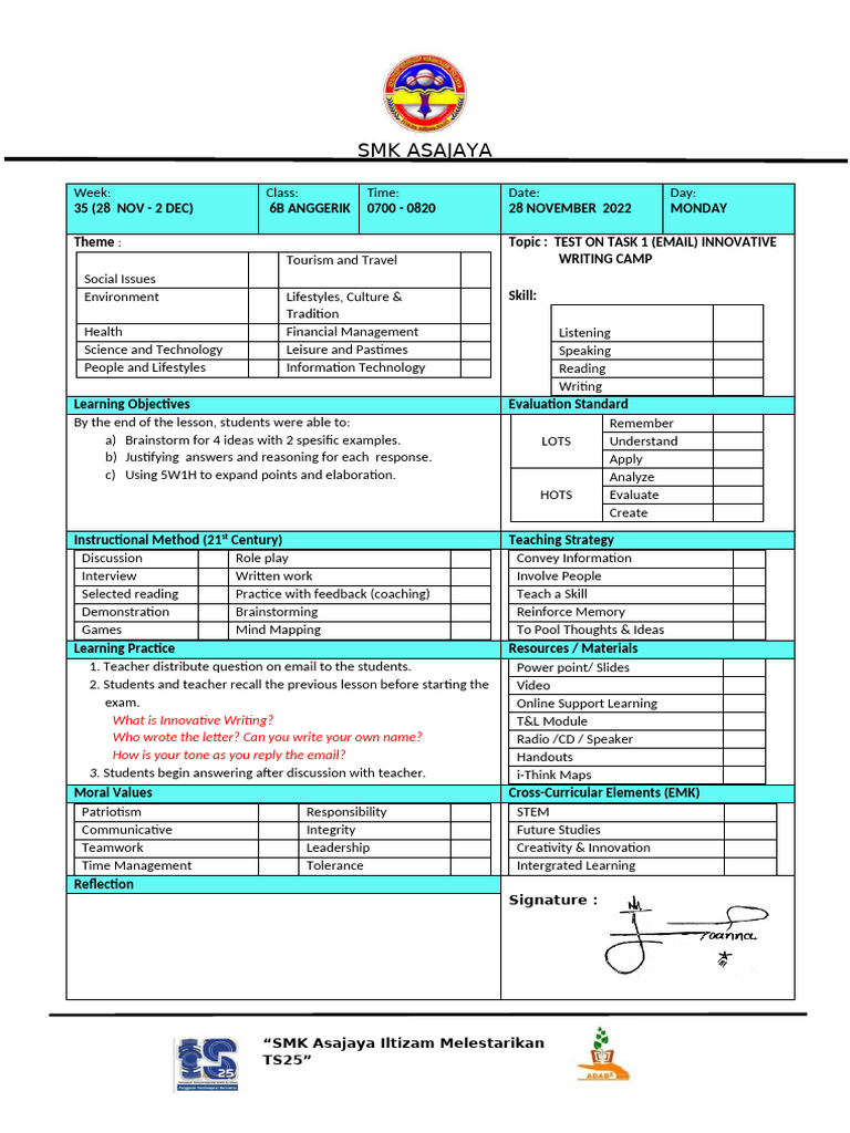MUET F6 WEEK 35 | PDF | Learning | Brainstorming