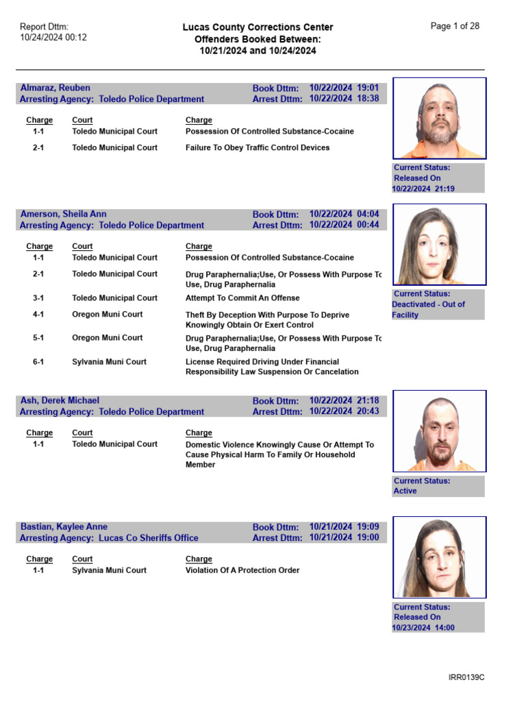LCCC Bookingsummary | PDF | Assault | Police