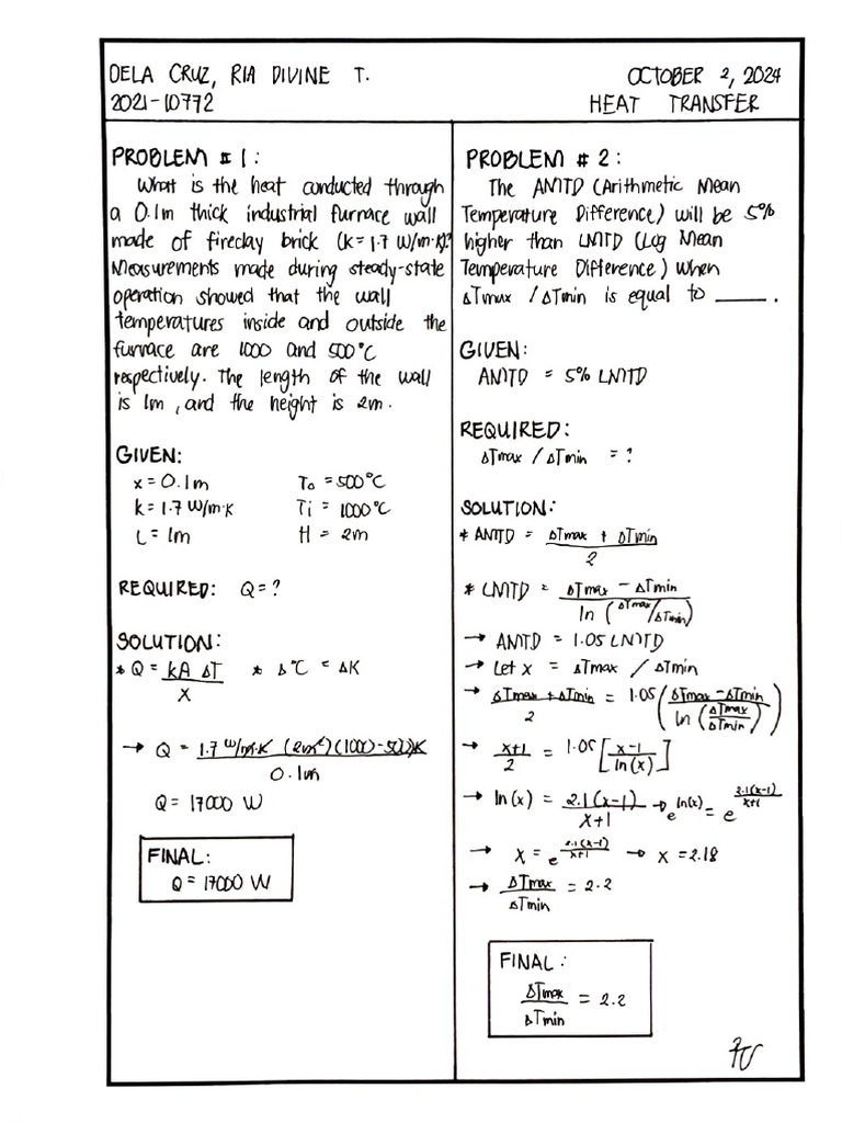 DELA CRUZ RIA_PSET 3&4_HEAT TRANSFER & ICE | PDF
