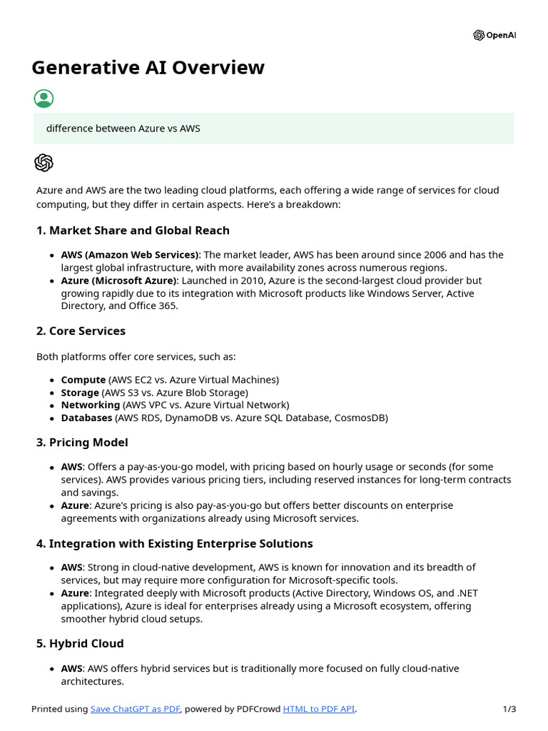Azure vs AWS | PDF | Amazon Web Services | Microsoft Azure