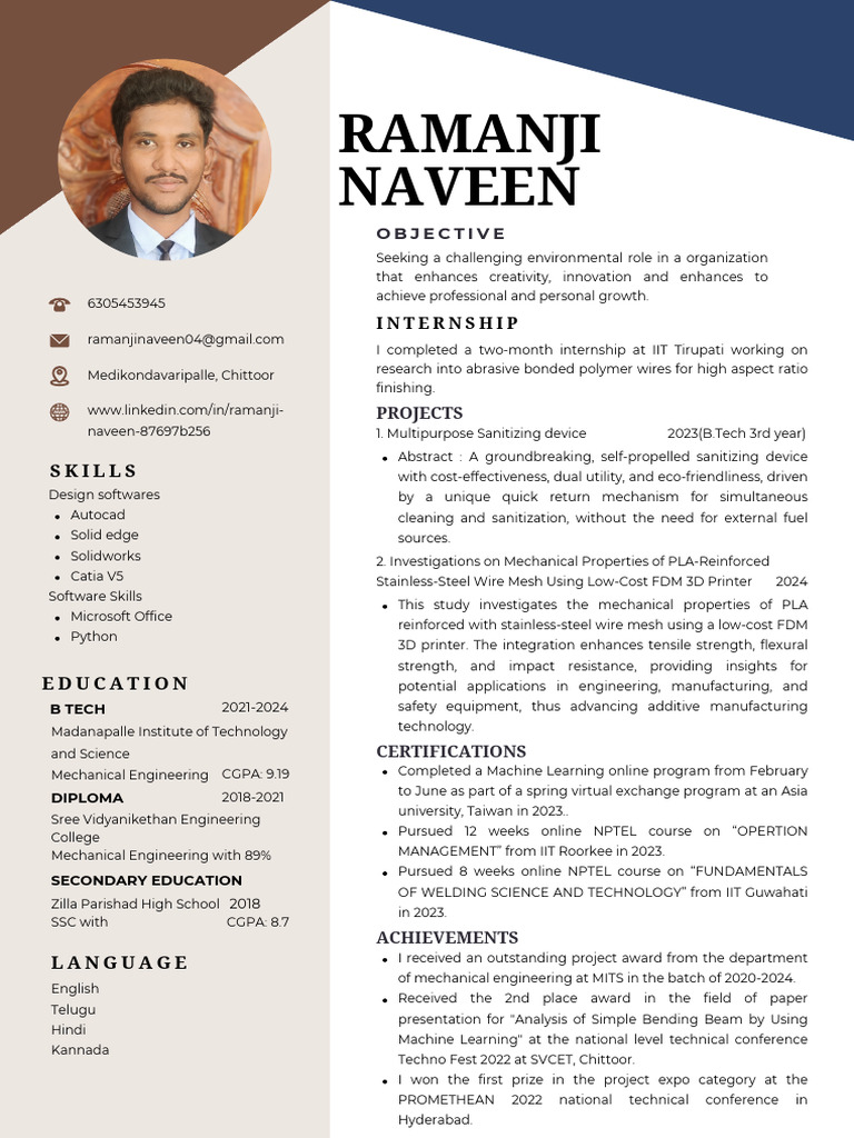 RAMANJI NAVEEN (1) | PDF | 3 D Printing | Mechanical Engineering