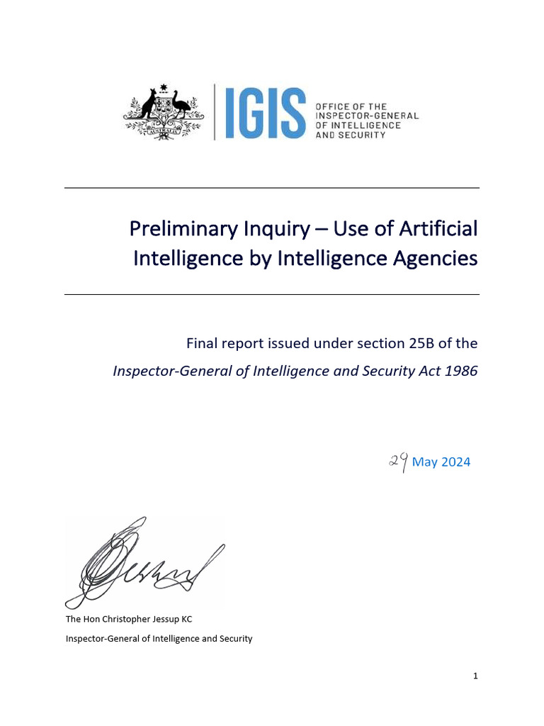 Public Report AI Preliminary Inquiry 2024 | PDF | Artificial ...