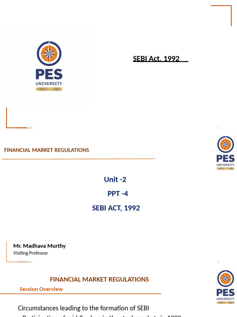 Sebi Act 1992 | PDF | Stocks | Securities (Finance)