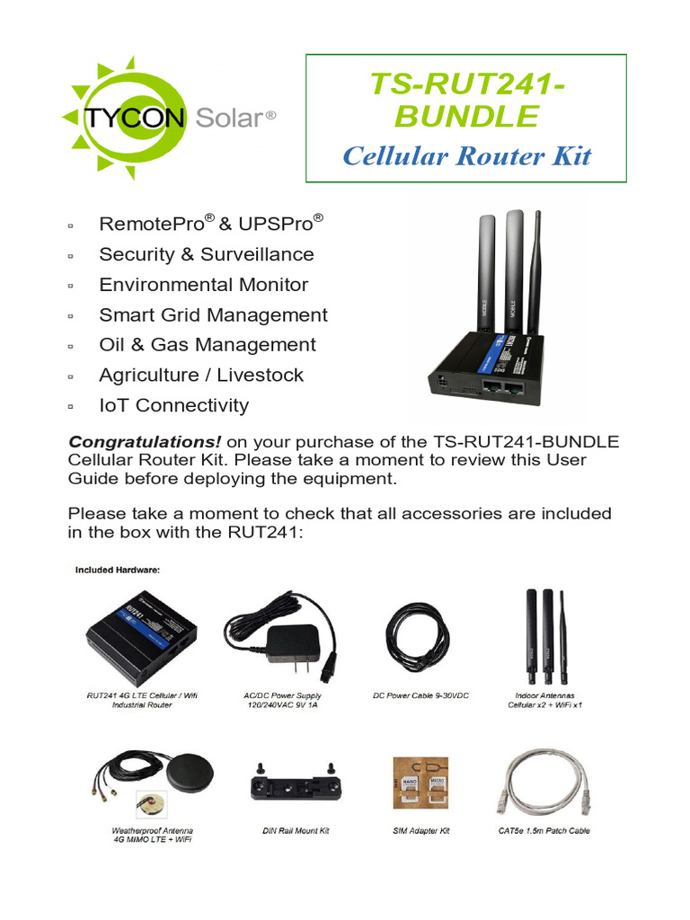 TS-RUT241-BUNDLE User Guide | PDF | Wi Fi | Computer Network