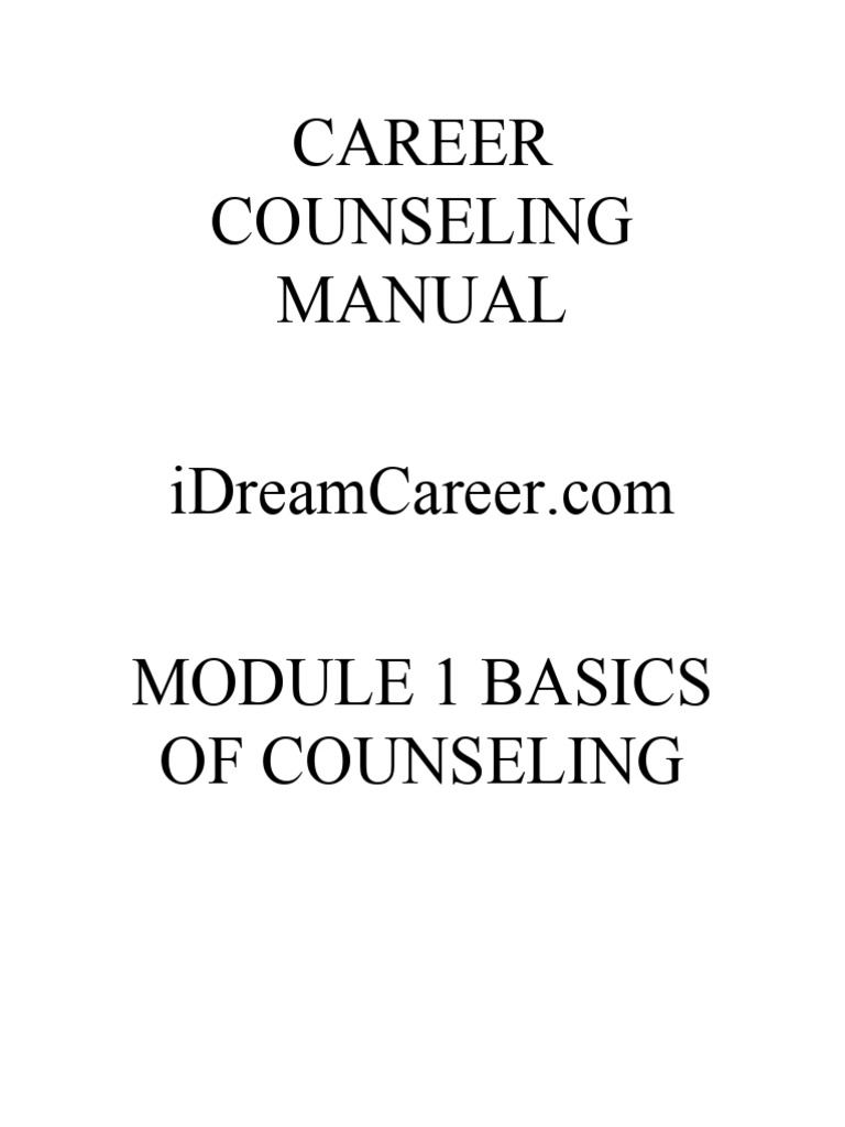 Career Counseling Basics Manual | PDF | Psychotherapy | Cognitive ...