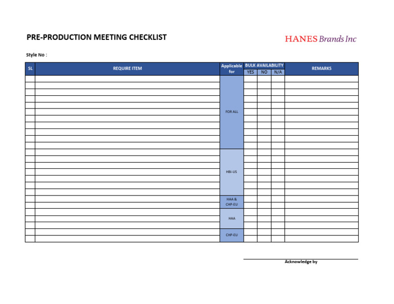 PPM Check list - HBI USA - HAA - CHP EU - 05022024 | PDF