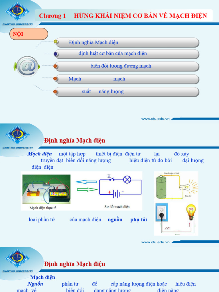 Bai Giang Mach Dien 1 - Chuong 1. Cac Khai Niem Co Ban Ve Mach Dien ...