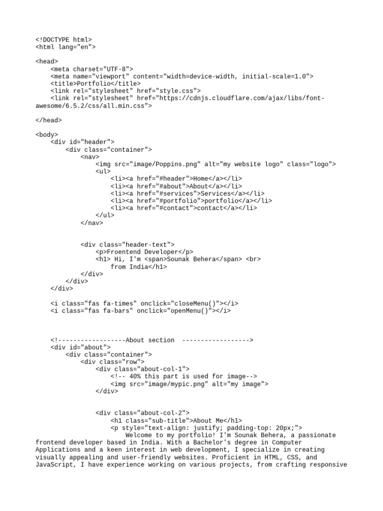 Sounak Portfolio Website | PDF | Web Development | Mobile App