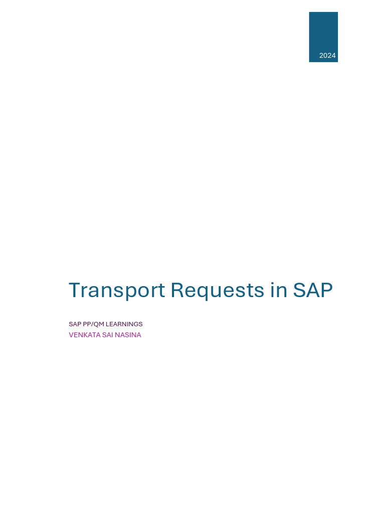 SAP Transport Requests | PDF | Information Technology | Computer ...