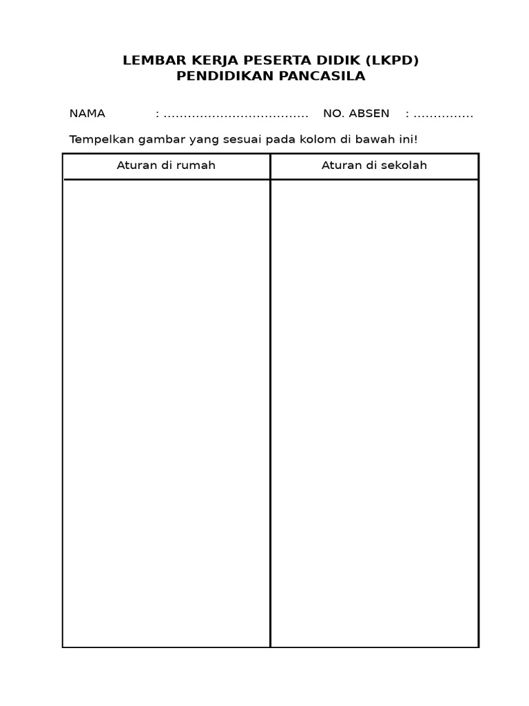 LKPD Aturan Di Rumah Dan Sekolah | PDF | Olahraga & Rekreasi | Seni