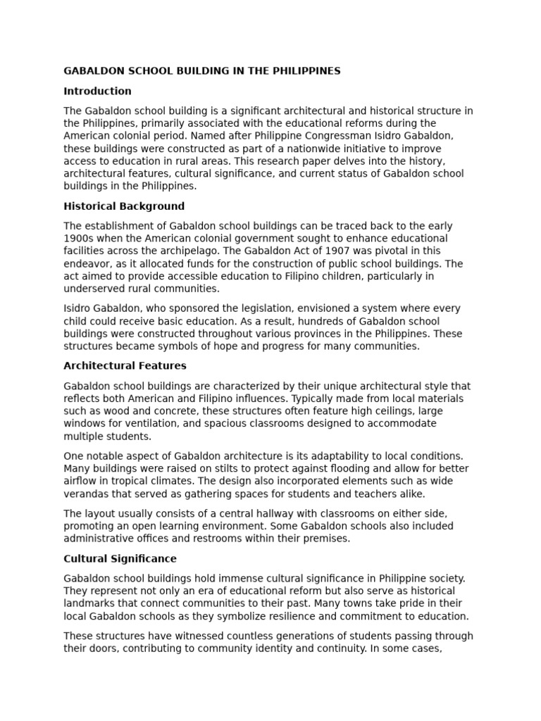 Gabaldon School Building in The Philippines | PDF | Philippines