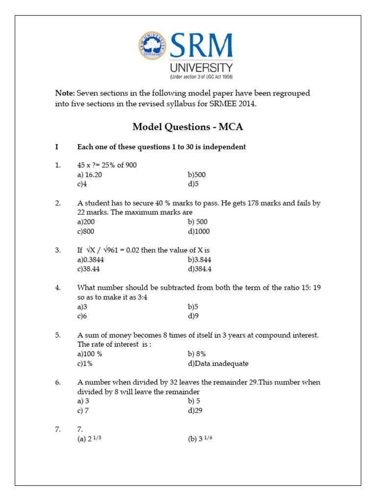 Mca Questions and Answer | PDF | Interest