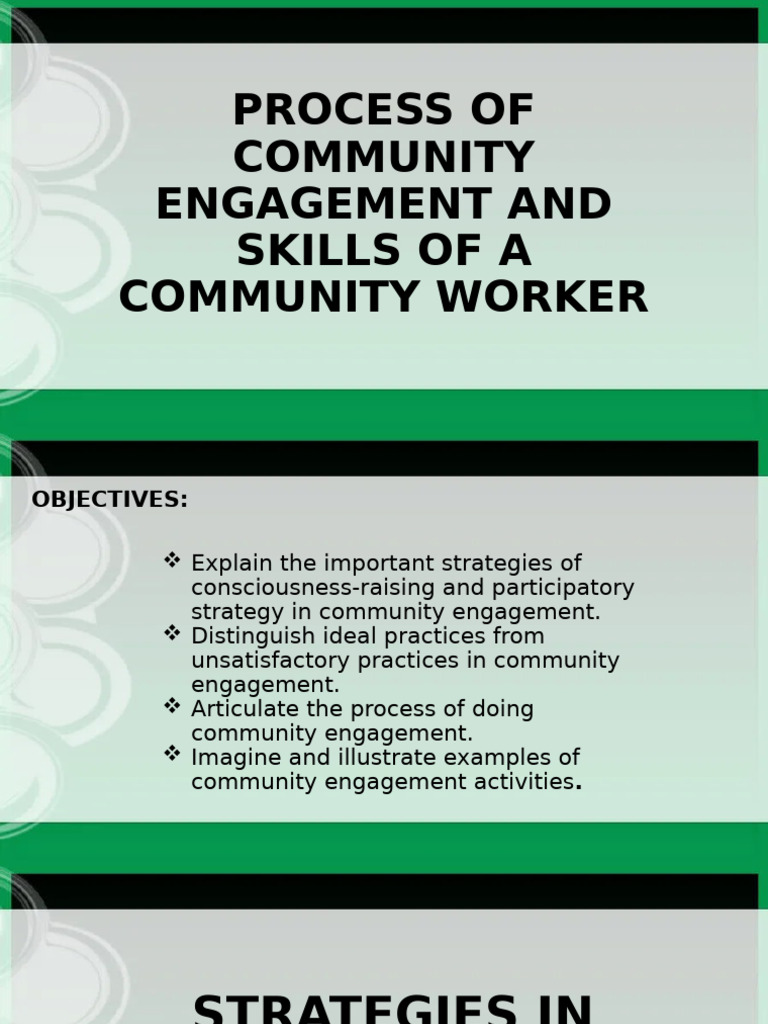 PROCESS OF COMMUNITY ENGAGEMENT AND SKILLS OF A | PDF | Community ...
