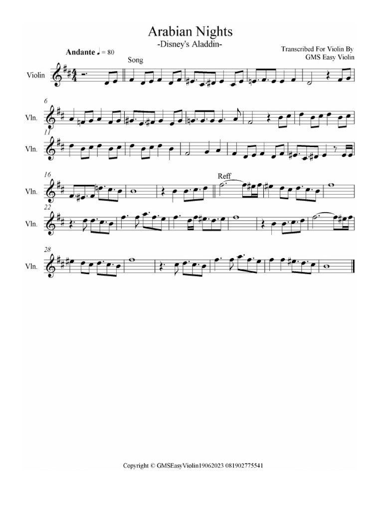Arabian Nights Violin | PDF