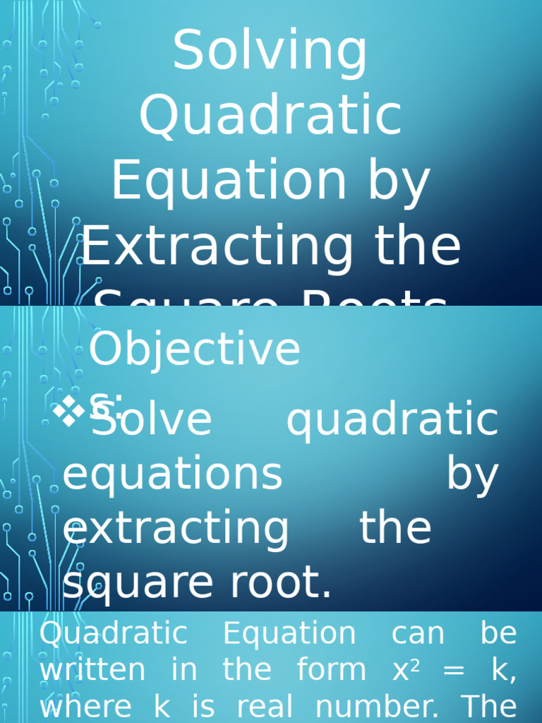 Extracting Square Roots | PDF