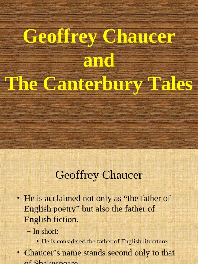 Canterbury Power Point | PDF | Geoffrey Chaucer | The Canterbury Tales