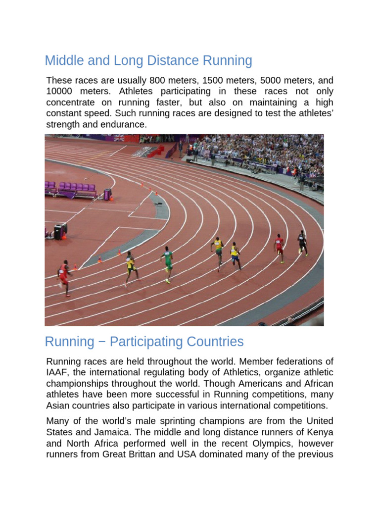 Middle and Long Distance Running Guide | PDF | Long Distance Running ...