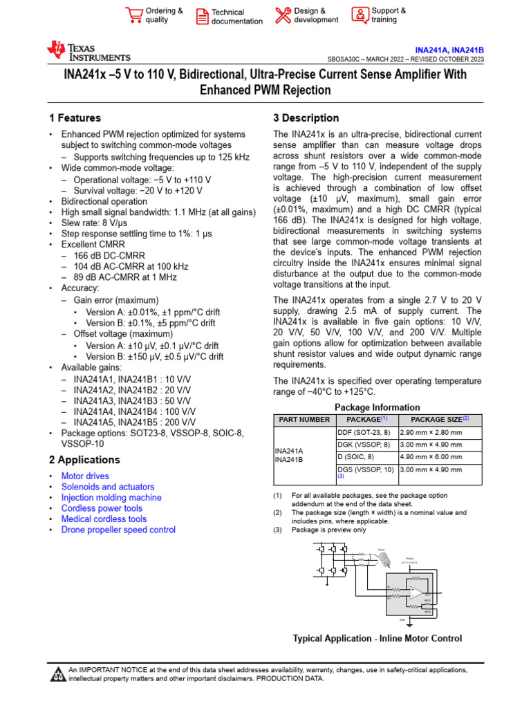 Ultra-Precise Current Sense Amplifier | PDF | Electrostatic Discharge ...