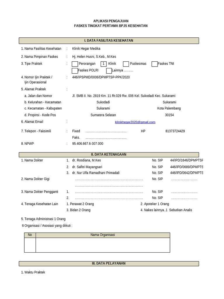 Aplikasi Provider BPJS Klinik Hegar Medika | PDF