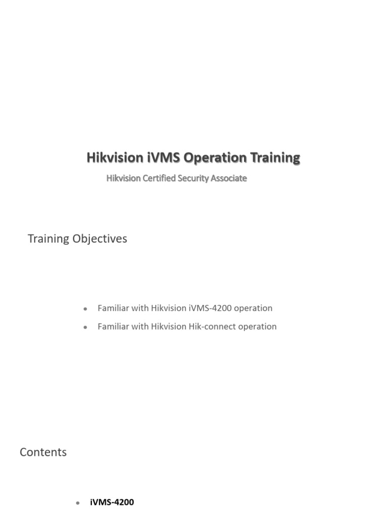 Hikvision IVMS Operation Training | PDF | Computer Network | Microsoft Windows