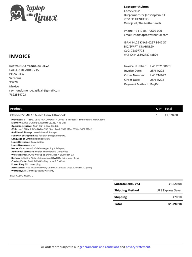 invoice-LWL202108081 | PDF | Computer Architecture | Computing