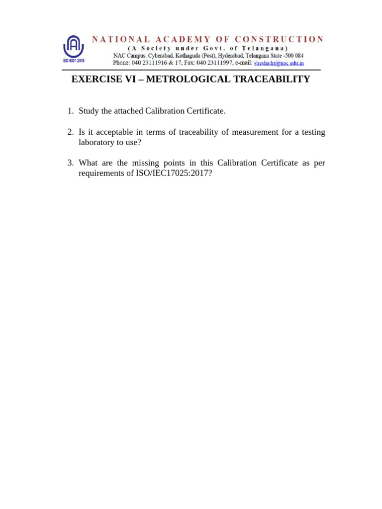 Calibration Certificate Analysis ISO/IEC 17025 | PDF | Calibration ...