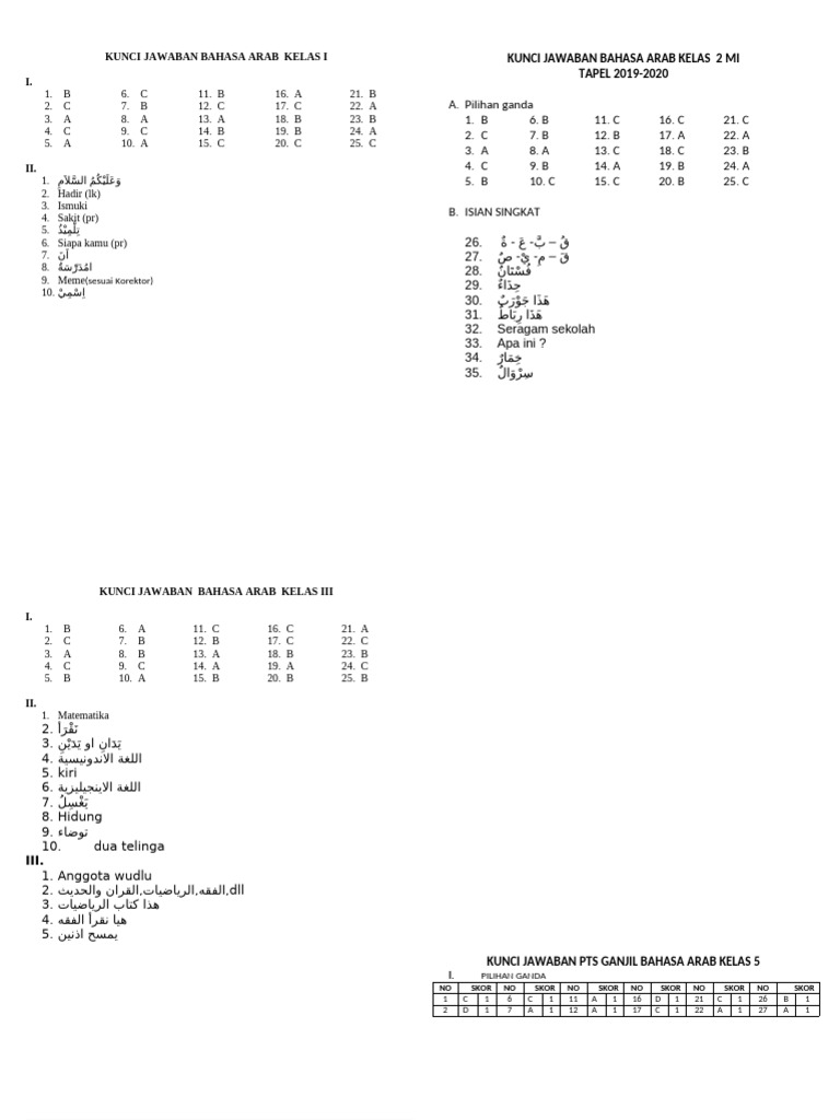 Kunci Bhs Arab_012133 | PDF