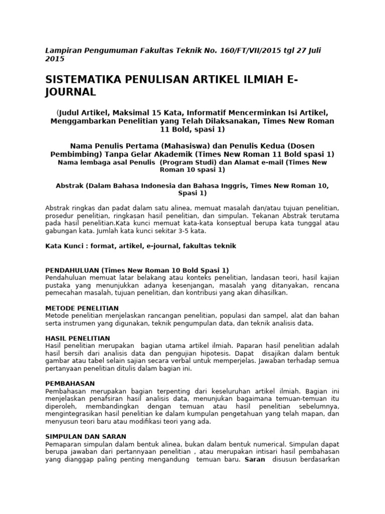Sistematika Penulisa E-Jurnal | PDF