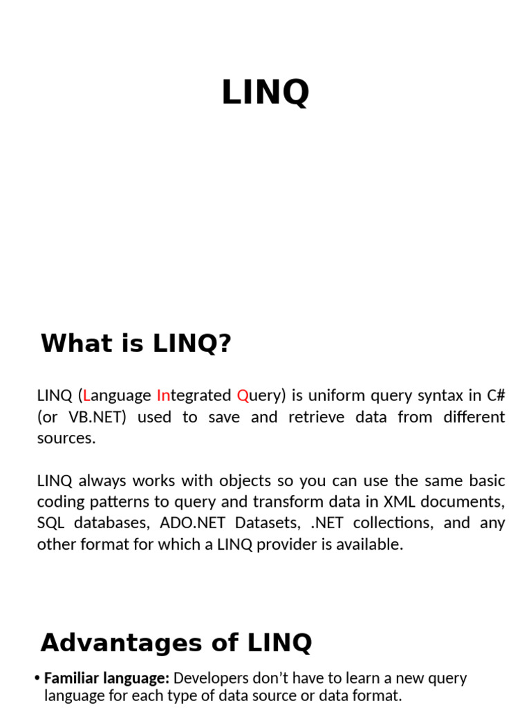 ChÆ°Æ¡ng 10 LinQ | PDF | Language Integrated Query | Information Retrieval
