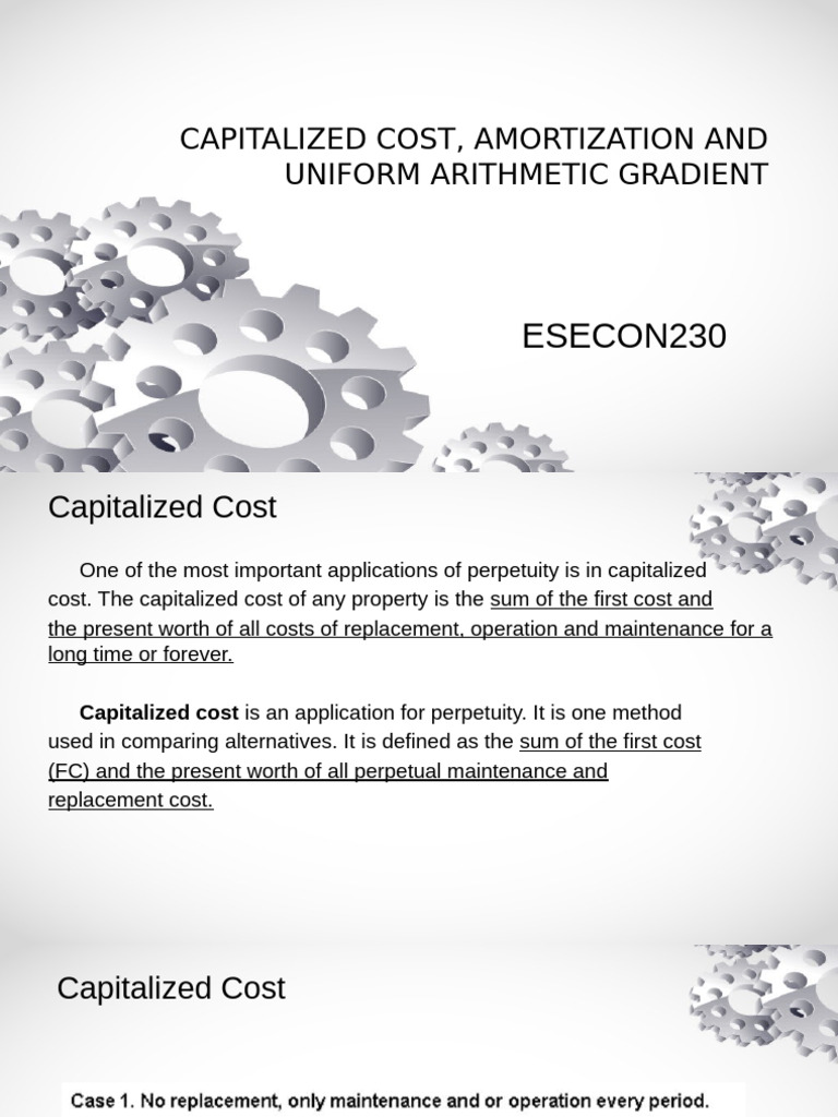 Lecture 5 Capitalized Cost Amortization Gradient 1 | PDF | Interest | Debt