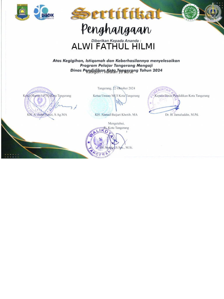 Master Sertifikat PTM - ALWI | PDF