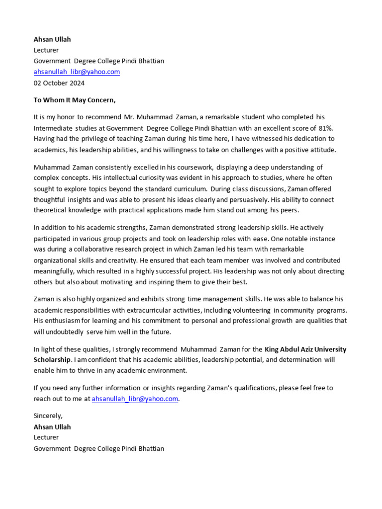 Ahsan Ullah Rec | PDF | Career & Growth