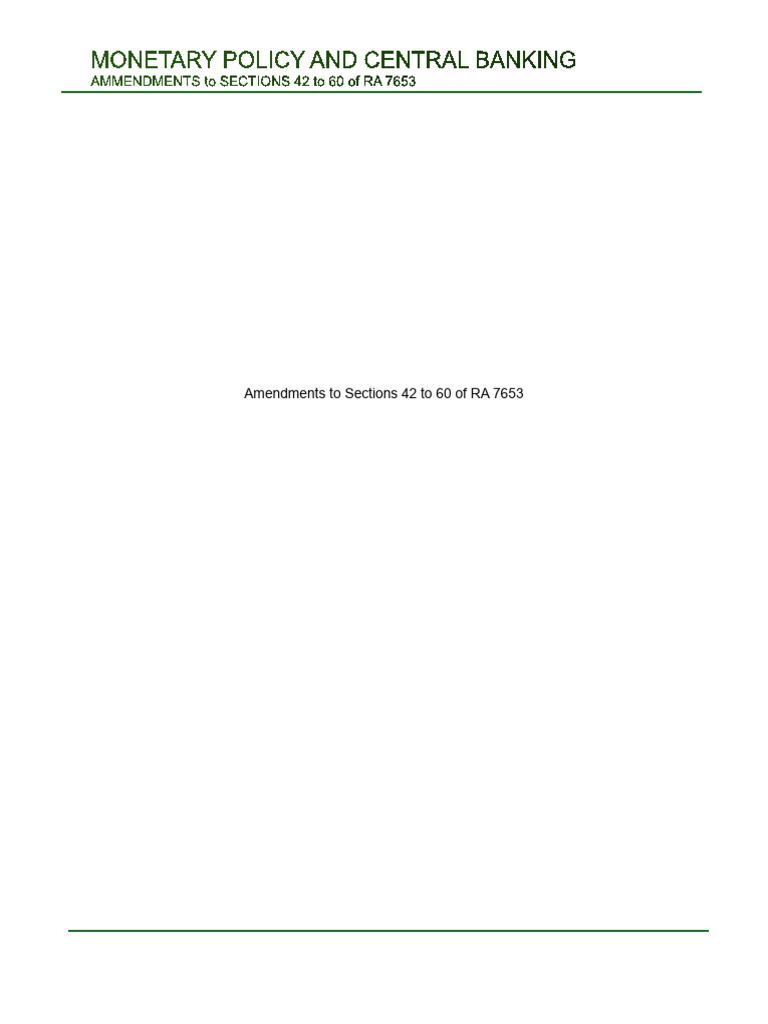 Amendments To Sections 42 To 60 of RA 7653 | PDF | Debits And Credits ...