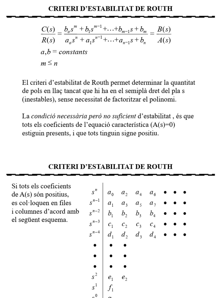 4b Repas Criteri de Routh | PDF