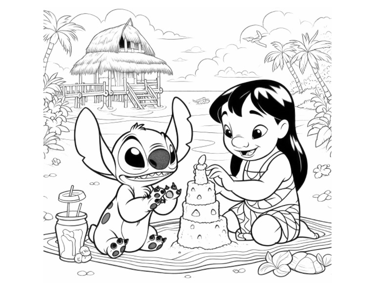Lilo and Stitch Coloring Page 08 | PDF