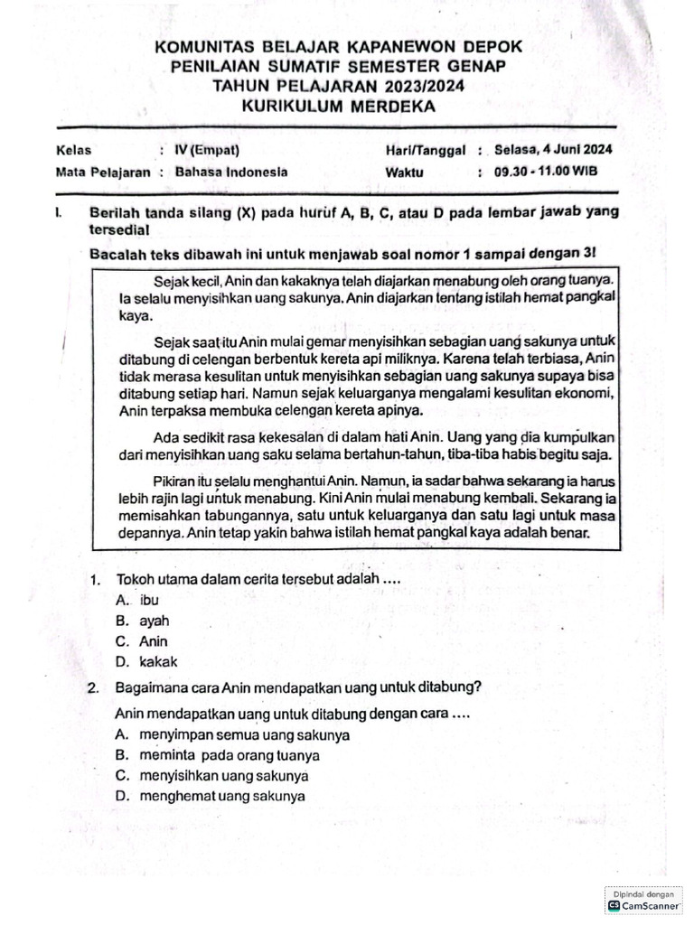 kelas 4.bahasa indonesia sem 2 | PDF